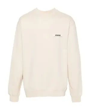 Jacquemus Logo-appliqué Jersey Sweatshirt - White