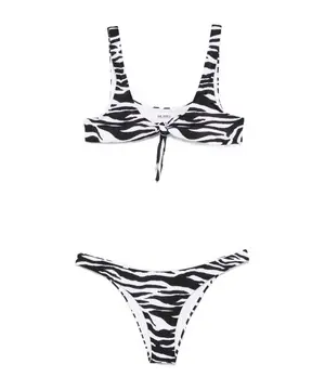 Attico Zebra-printed Bikini Set - Black