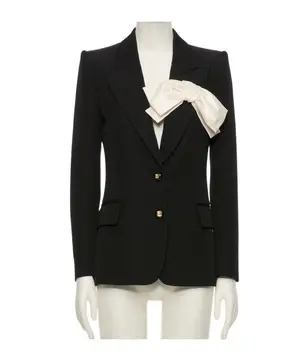 Valentino Garavani Long-sleeved Jacket With Bow Detail - Black