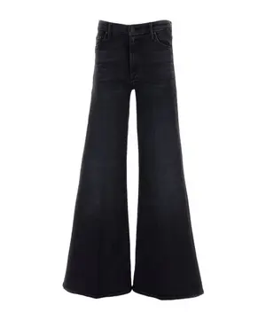 MOTHER The Roller Sneak Wide-leg Jeans - Black