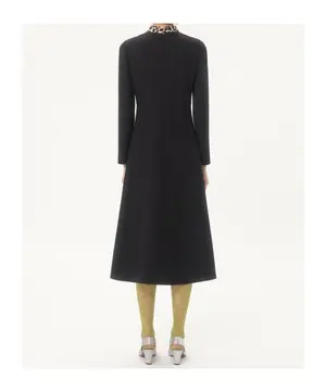 Valentino Garavani Leopard Print Collar Midi Dress