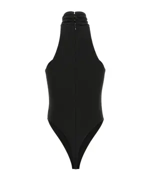 Elisabetta Franchi Embellished High-neck Bodysuit - Black