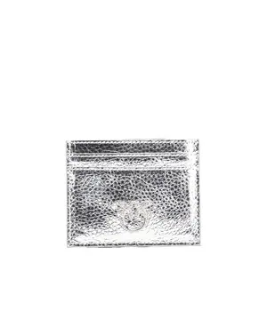 Pinko Classic Logo Detailed Card Holder - Silver