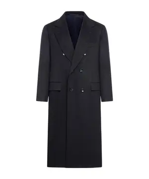 Kiton Long-sleeved Double-breasted Coat - Blue
