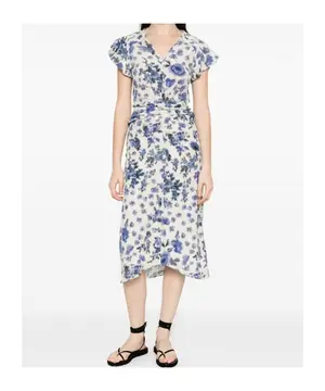Isabel Marant Étoile Terenae Floral V-neck Midi Dress - Multicolor