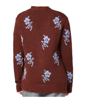 JIL SANDER Long-sleeved Cardigan With Floral Inlay