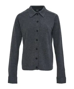 TOTEME Button-up Knit Shirt - Gray