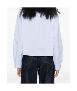 Miu Miu Striped Logo Embroidered Shirt - No