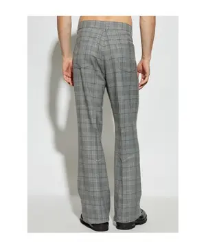Amiri Checked Flared Trousers - Grey