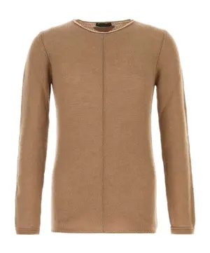 Prada Long-sleeve Crewneck Knit Sweater - Camel Brown