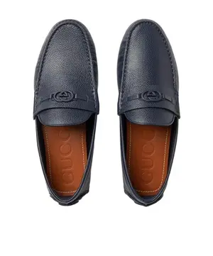 Gucci Double G Driver Loafers - Blue