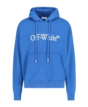 Off-White Big Bookish Skate Drawstring Hoodie - Blue