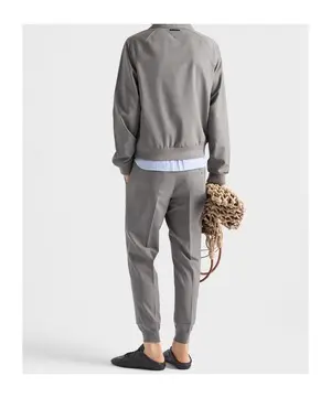 Prada Slim Fit Trousers With Ribbed Cuffs