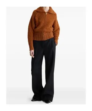 PATOU Bouclé Zip-front Jacket - Brown