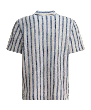 Vince Striped Short Sleeve Polo Shirt - Nude