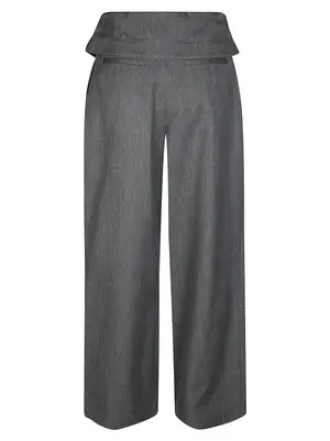 J.W.ANDERSON Asymmetric Fold-over Trousers - Charcoal-grey