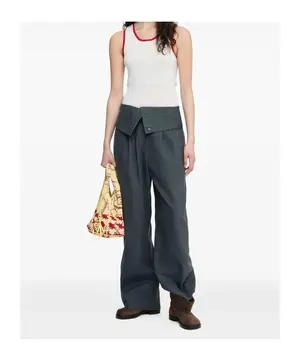 J.W.ANDERSON Asymmetric Fold-over Trousers - Charcoal-grey