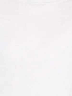 Alaïa High Neck Short Sleeve Top With Ruffled Hem - White