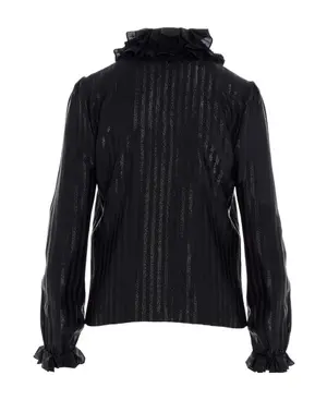 Saint Laurent Ruffle-collar Striped Shirt