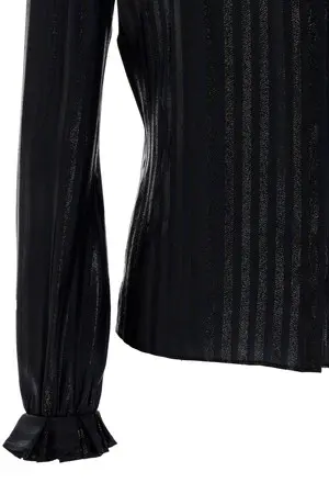 Saint Laurent Ruffle-collar Striped Shirt