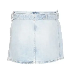 DIESEL® D-buckle Belted Denim Mini Skirt