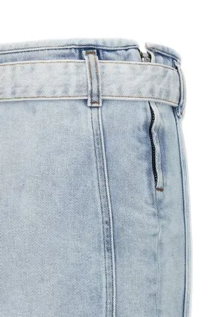 DIESEL® D-buckle Belted Denim Mini Skirt