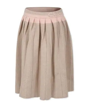 Chloé Pleated A-line Skirt With Logo Detail