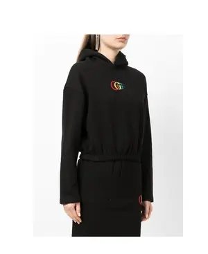XOXOGOODBOY Cropped Hoodie With Embroidered Logo