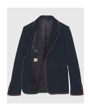 Gucci Web Detailed Jersey Jacket - Black