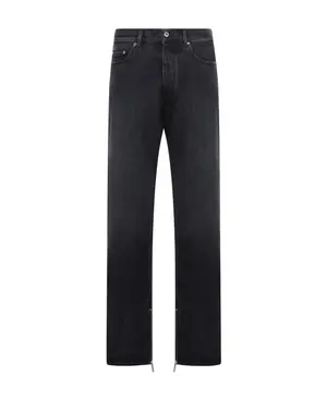 Off-White Logo Patch Straight Leg Jeans