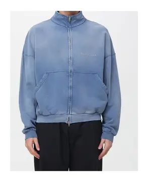 Balenciaga Distressed High Neck Zip-up Jacket