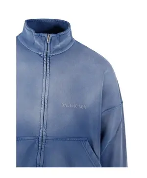 Balenciaga Distressed High Neck Zip-up Jacket