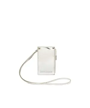 Palm Angels Logo Debossed Neck Strap Cardholder - Silver