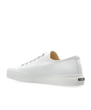 Moschino Square-toe Low-top Sneakers - White