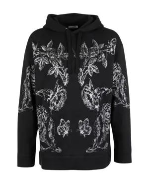 Valentino Garavani Floral Print Hoodie - Black