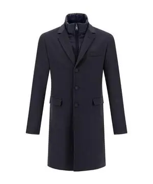 Herno Single-breasted Layered Coat - Black