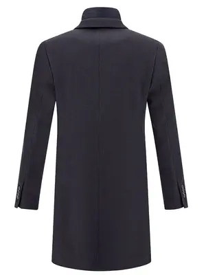Herno Single-breasted Layered Coat - Black