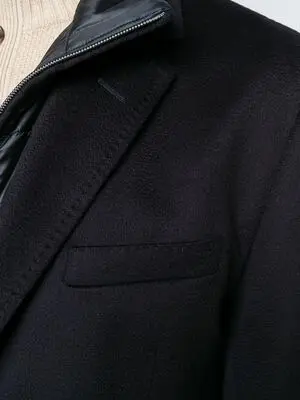 Herno Single-breasted Layered Coat - Black