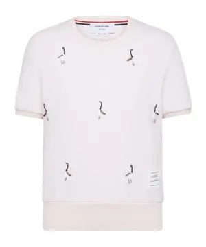 Thom Browne Geese Embroidered Cotton T-shirt