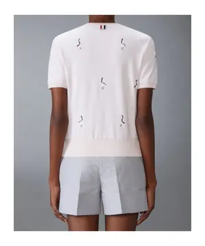 Thom Browne Geese Embroidered Cotton T-shirt