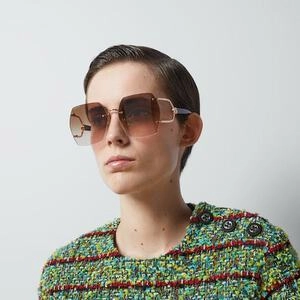 Gucci Geometric Rimless Sunglasses