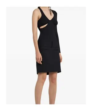COURREGES Asymmetrical Long Sleeve Twist Detail Top