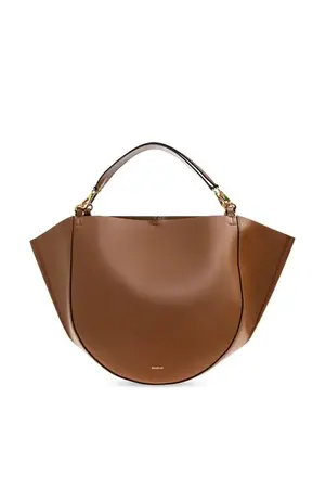 WANDLER Hortensia Curve Strap Leather Tote Bag