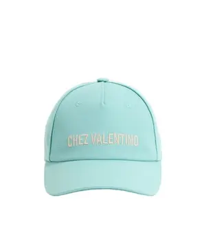 Valentino Garavani Chez Cotton Baseball Cap - Pool Color/butter Color