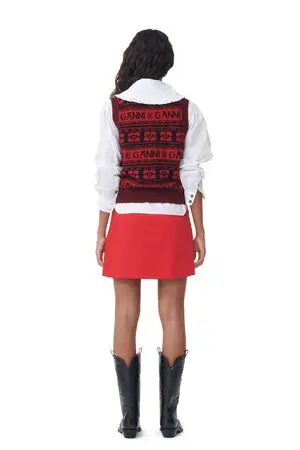 GANNI Shiny Corduroy Mini Skirt