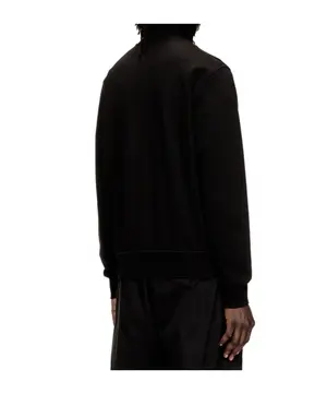 DIESEL® Zip-up Mock Neck Sweatshirt With Logo Detail - Black