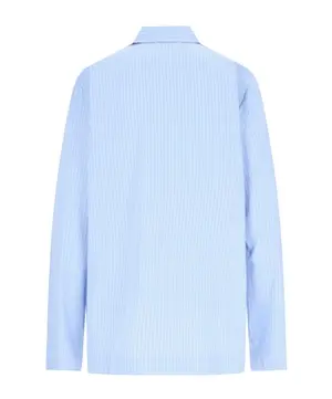 TEKLA Long Sleeved Pinstriped Poplin Pajama Shirt