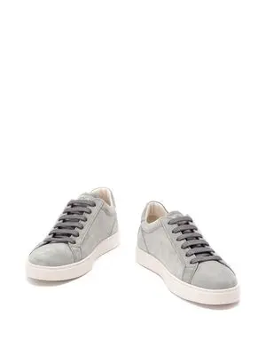 TOD'S Round Toe Logo Detail Lace-up Sneakers - Gray