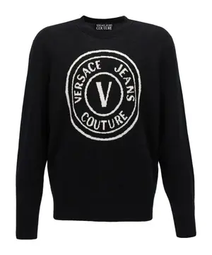 Versace V-emblem Crewneck Jumper - White/black