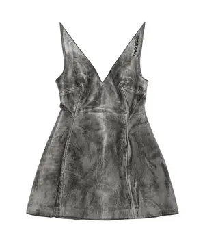Marni Flared Mini Dress With V-necks - Black
